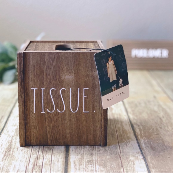 Rae Dunn | Accessories | Rae Dunn Wooden Tissue Cover Tissue | Poshmark